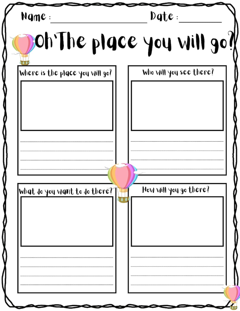All the Places You’ll Go – Writing Prompt | Inspired by Dr. Seuss | 1st ...
