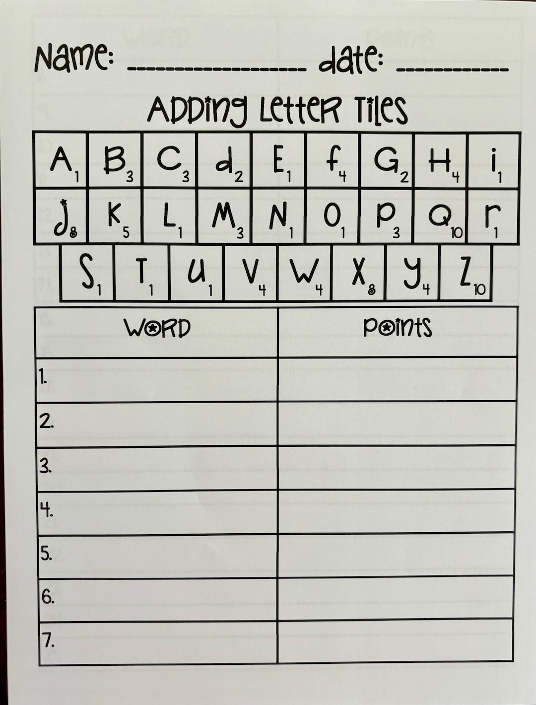 Printable 1 Page Adding Letter Spelling Practice | Elementary | Word ...