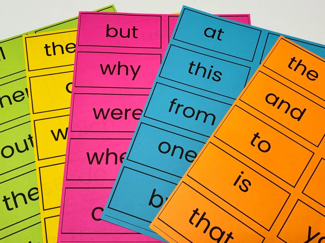 Part 1 - 50 Sight Words Printable Flashcards - From Fry's First 100 ...