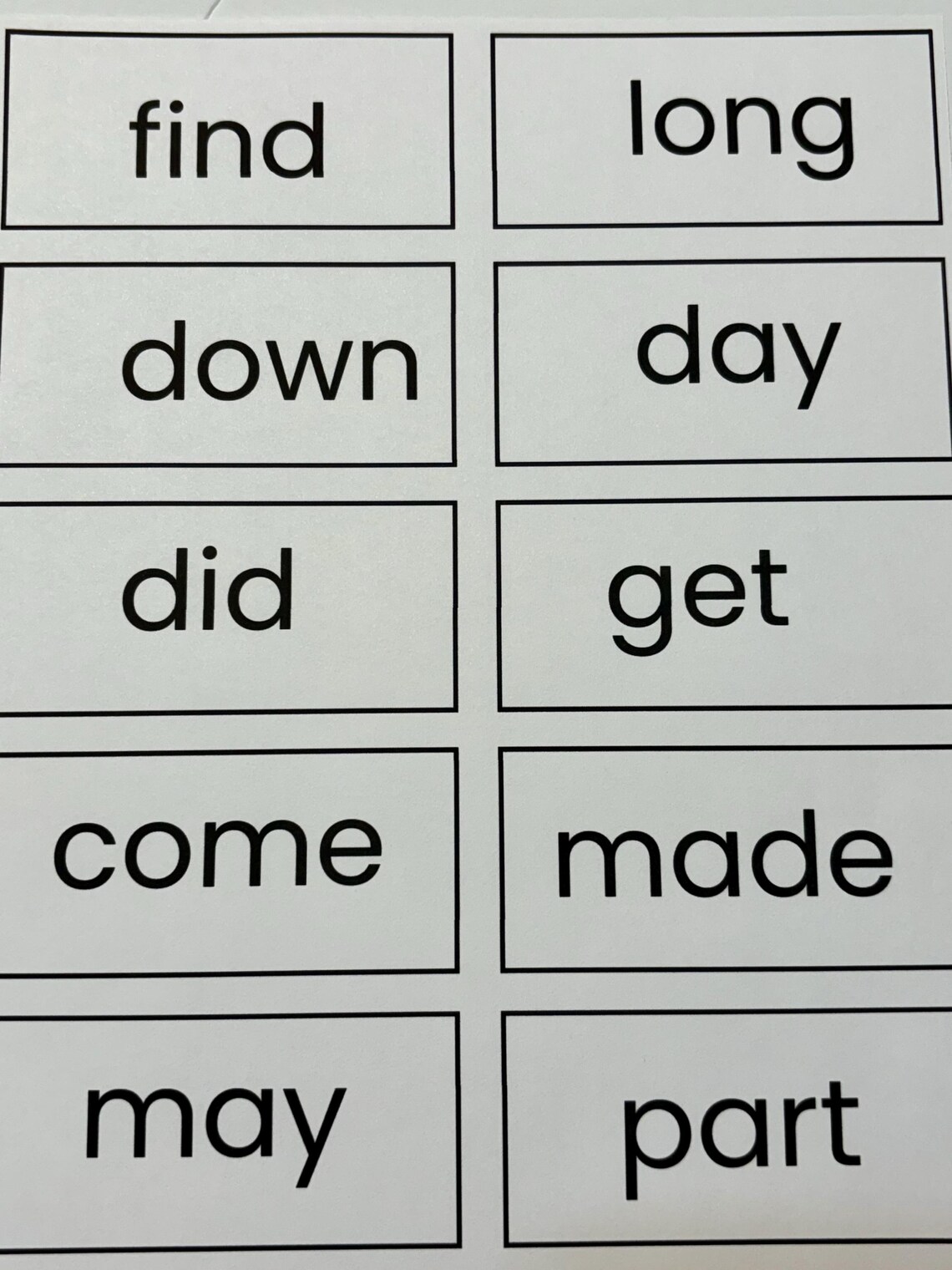 Part 2 - 50 Sight Words Printable Flashcards - From Fry's First 100 ...