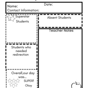 Sub Teacher Template - While We're Out & Quick Note From the Sub ...