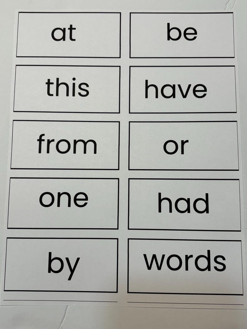 Part 1 - 50 Sight Words Printable Flashcards - From Fry's First 100 ...