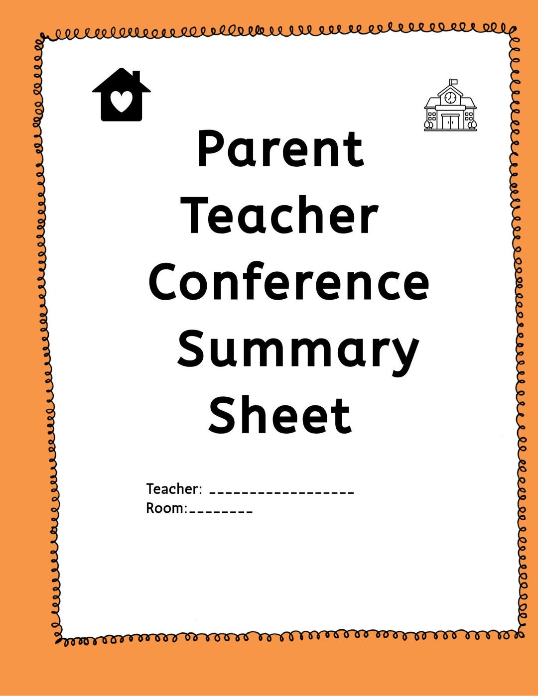 Parent Teacher Conference Summary Sheet | Editable Reminder Form ...