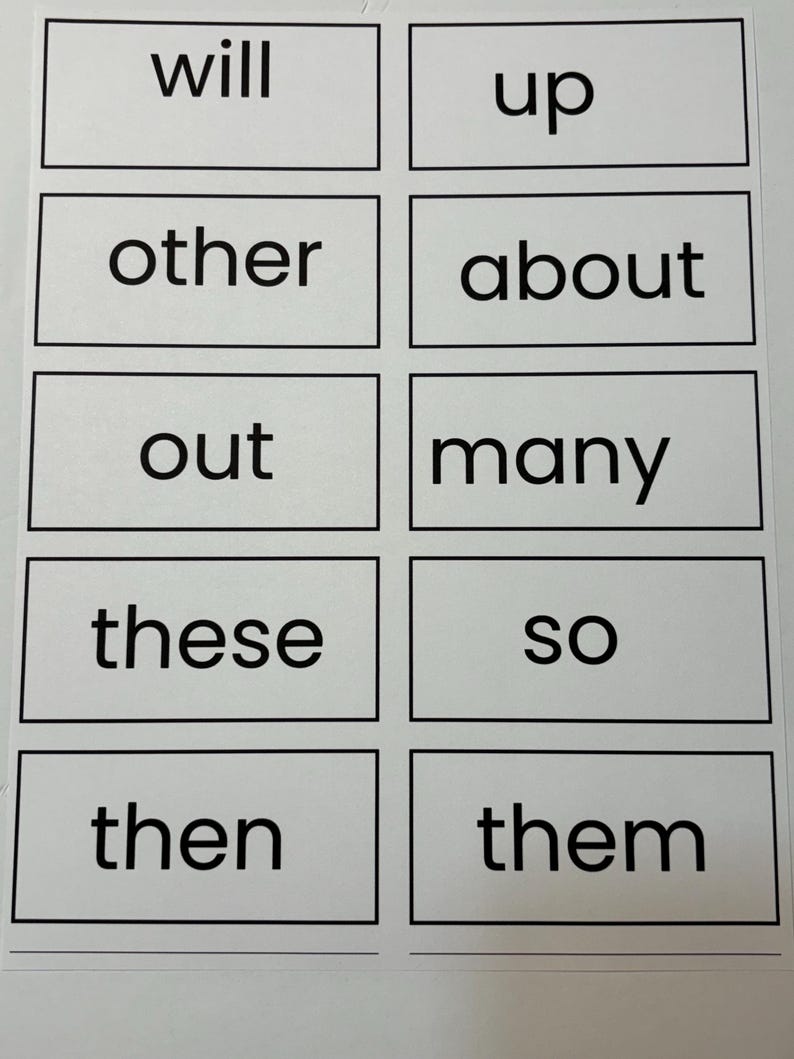Part 1 - 50 Sight Words Printable Flashcards - From Fry's First 100 ...