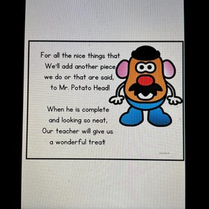 Potato Head Behavior Tracker - Printable for Elementary Students ...
