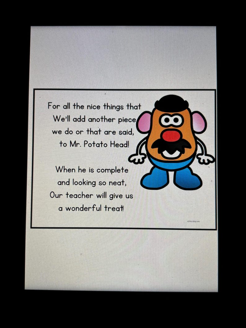 Potato Head Behavior Tracker - Printable for Elementary Students ...