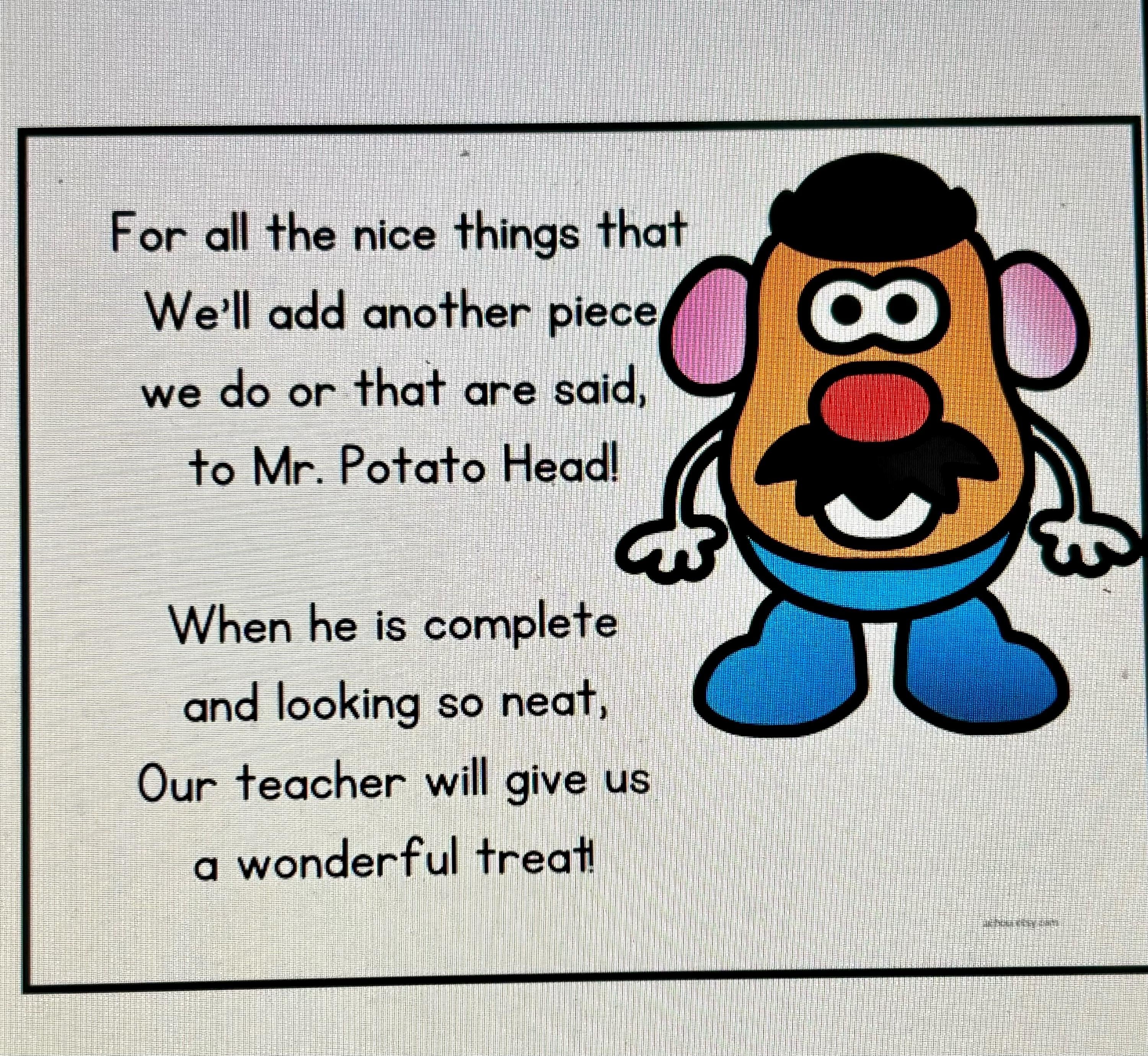 Potato Head Behavior Tracker - Printable for Elementary Students ...