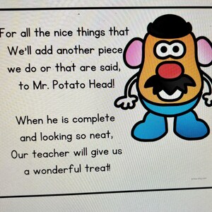 Potato Head Behavior Tracker - Printable for Elementary Students ...