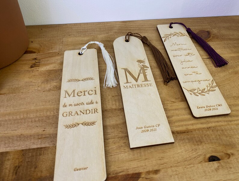 Marque page personnalisé en bois - Etsy France