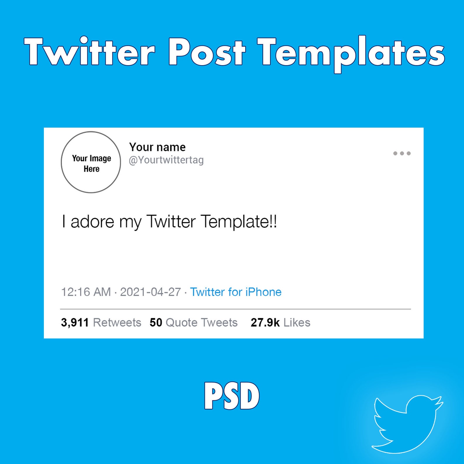 Twitter Post Templates PSD - Etsy