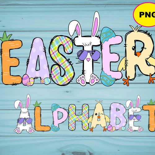 Easter Alphabet PNG Alphabet Clip Art PNG Doodle Easter - Etsy