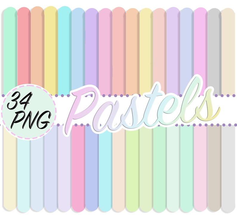 Pastel Digital Paper Bundle – Solid, Plain Pastels for Scrapbooking ...