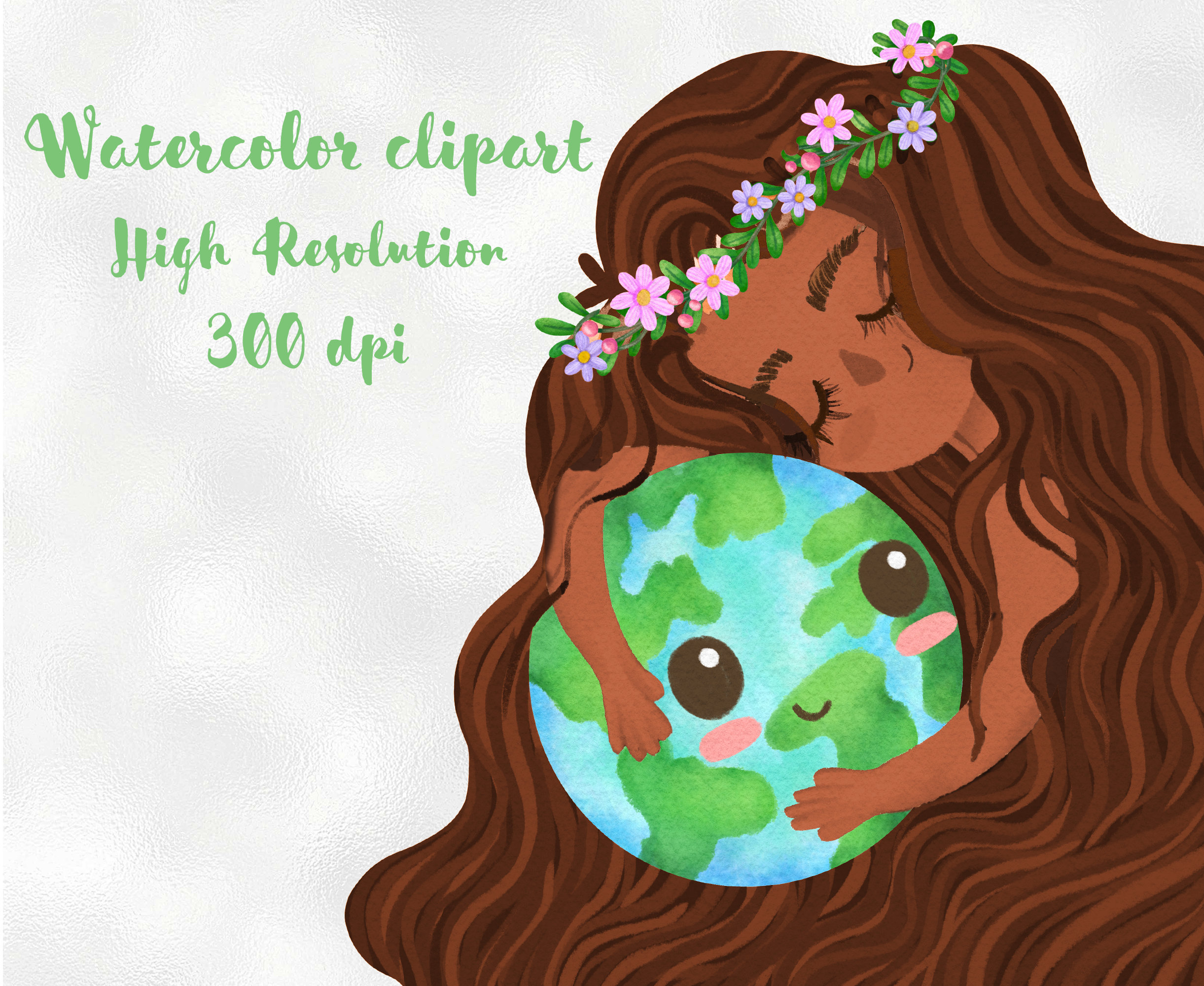 Watercolor Earth Day Clipart PNG - Etsy