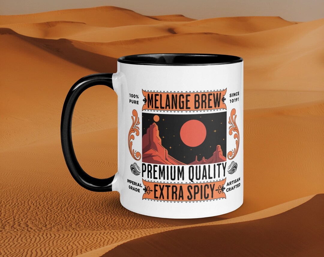 Dune Inspired Mug With Black Color on Handle Inside, Spice Melange Brew ...