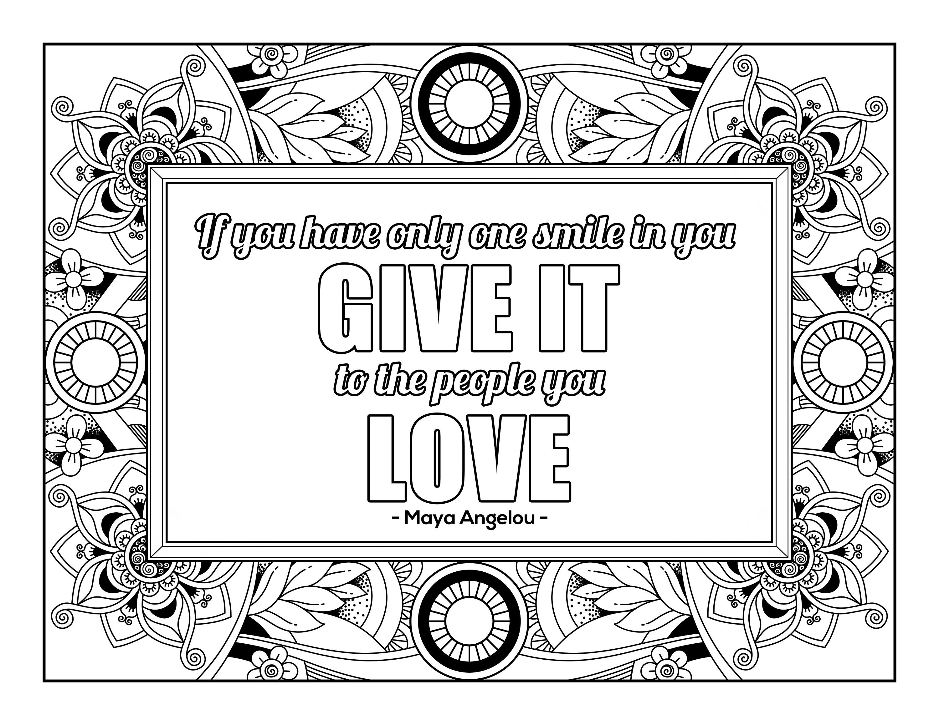 Adult Quotes and Coloring 40 Pages Digital Download Funny, Encouraging ...
