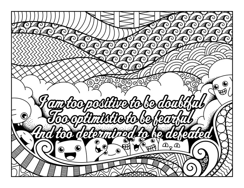 Adult Quotes and Coloring 40 Pages Digital Download Funny, Encouraging ...
