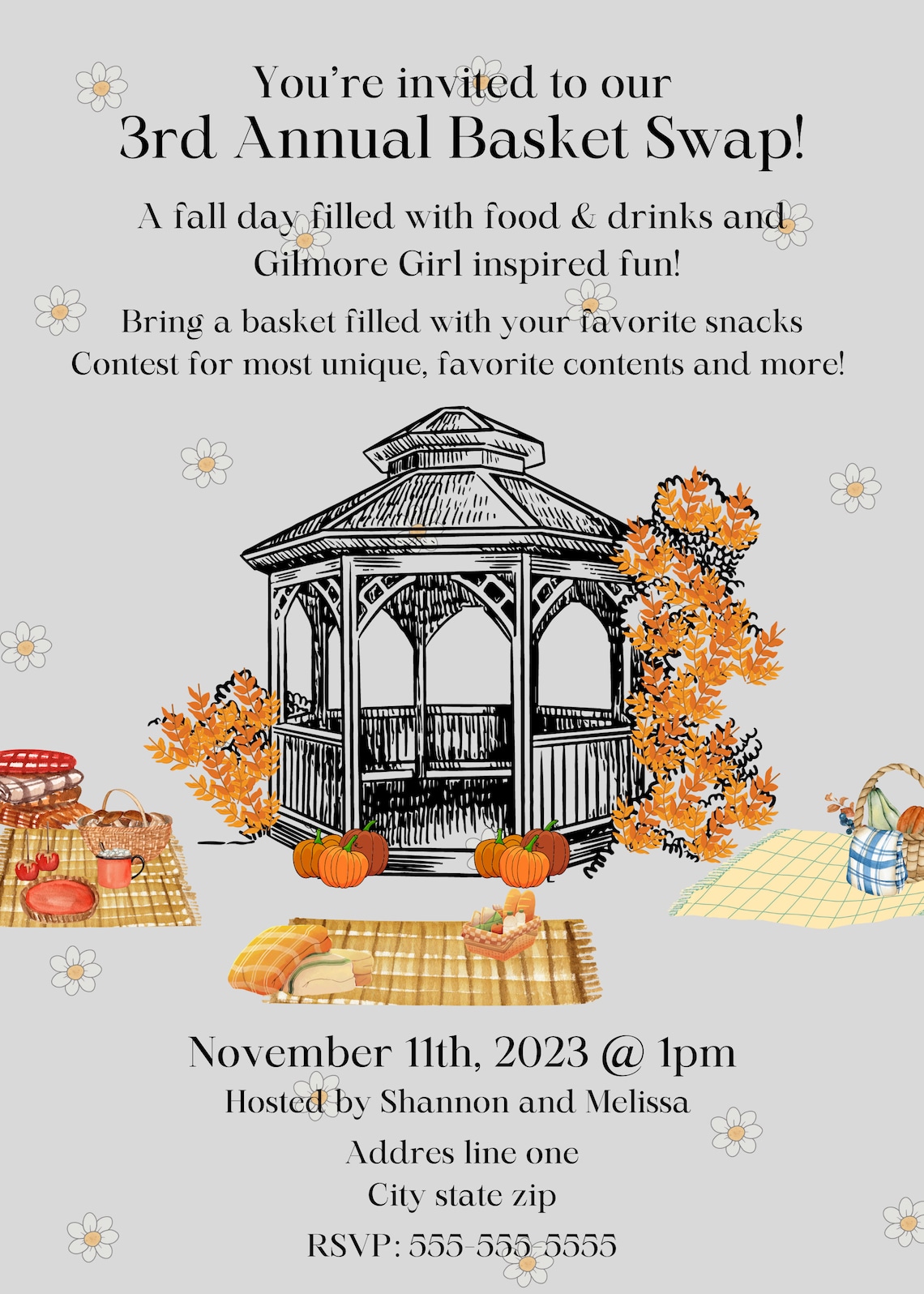 Gilmore Girls Inspired Basket Swap Event Lorelai Rory Luke Invite ...