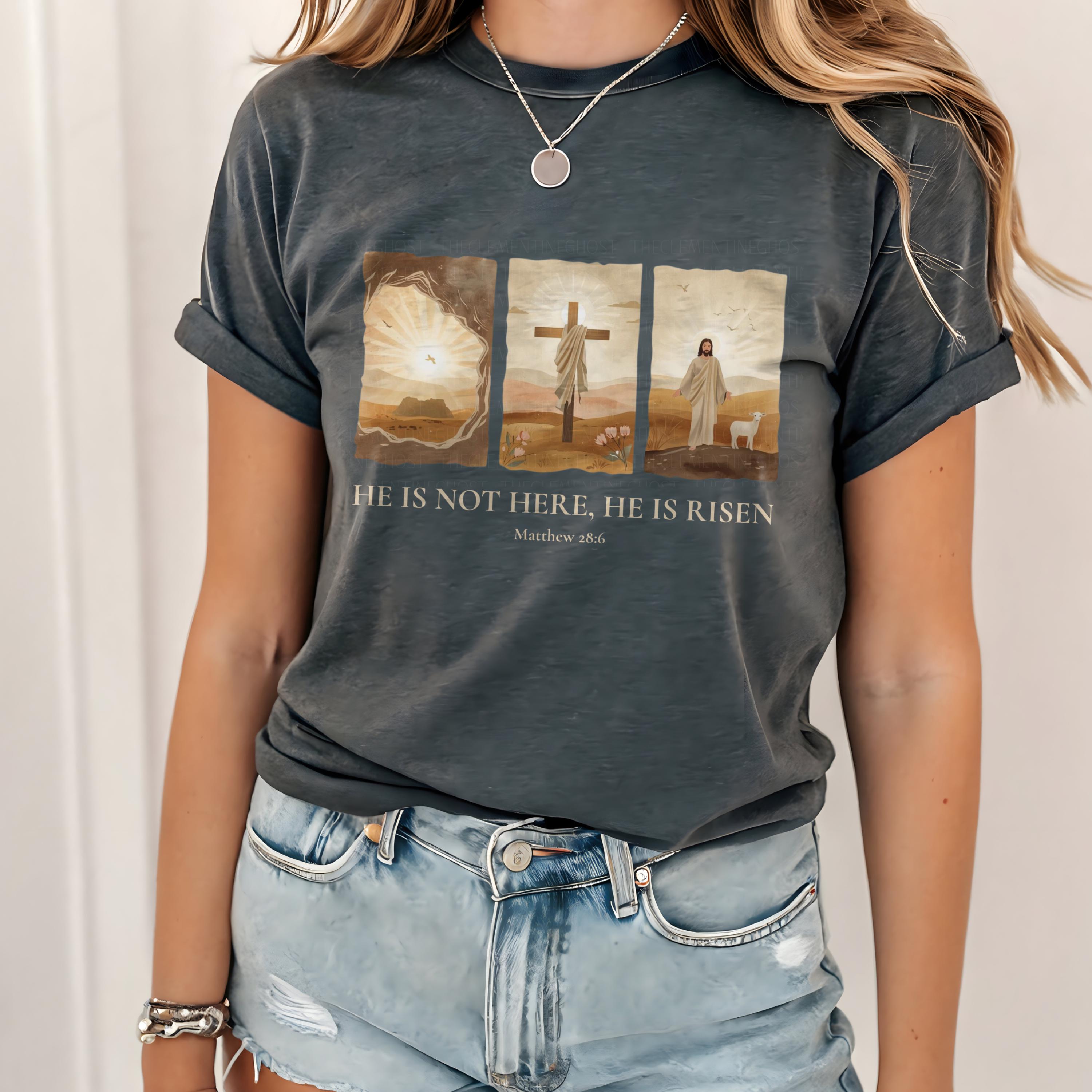 He is Not Here He Has Risen PNG, Brush Stroke Easter Jesus Sublimation ...