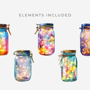 Mason Jar Lights Clipart, 5 X Transparent Pngs, Fairy Lights Clip Art ...