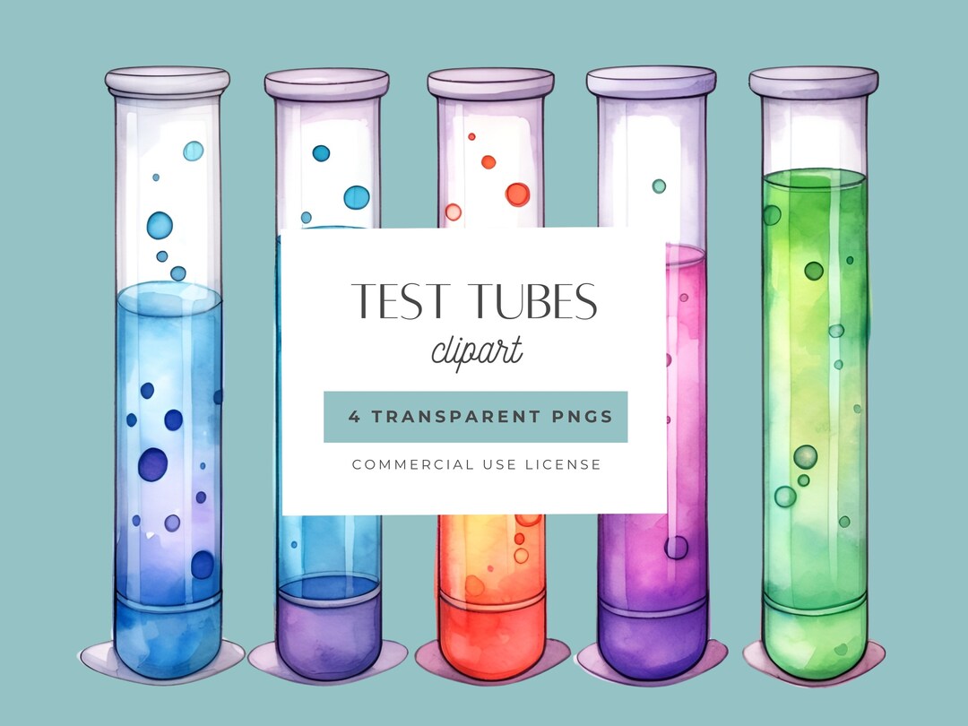 Test Tube Clipart, Pack of 4, Science Class, Chemistry Clip Art ...