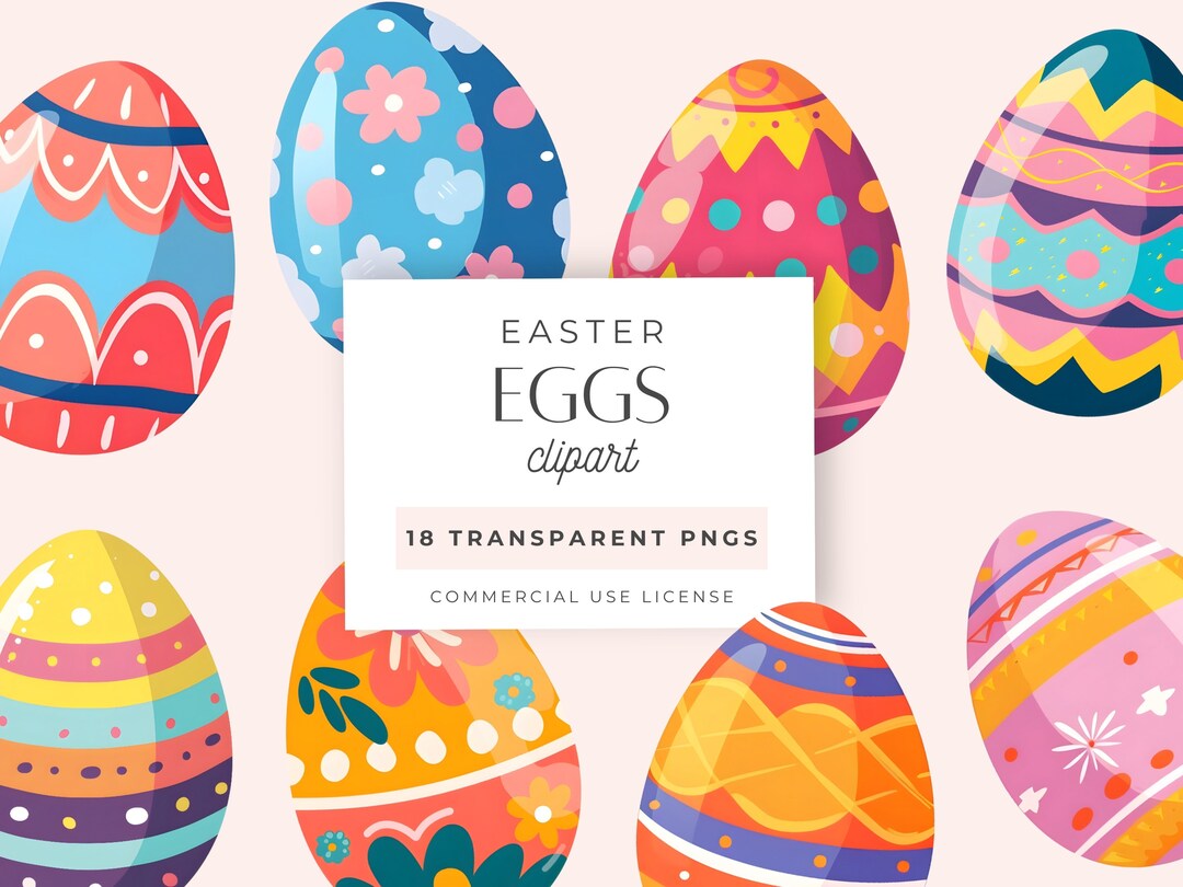 Colorful Easter Eggs Clipart, Rainbow Colours, Floral Watercolor Easter ...