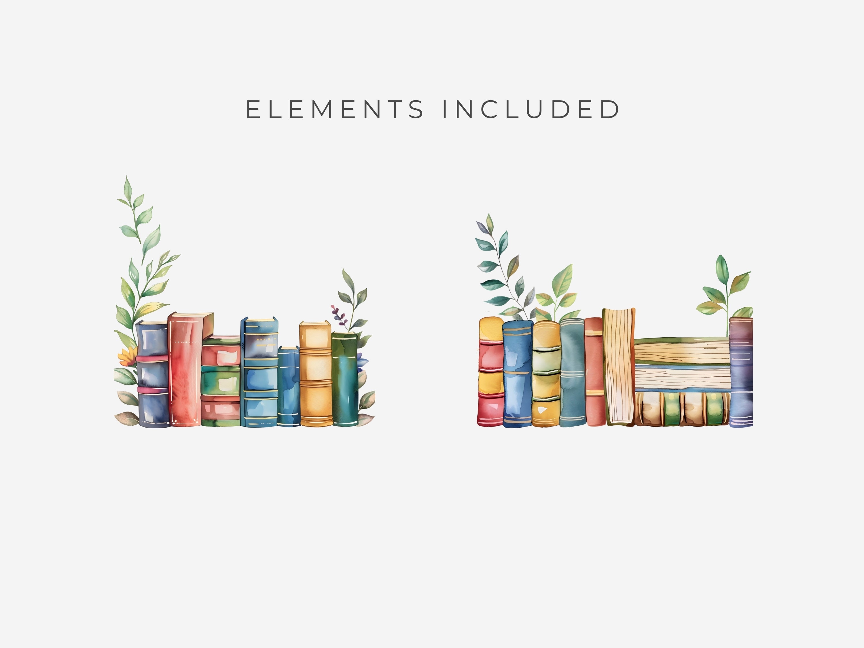 Book Borders PNG Clipart, Botanical Book Shelf, Watercolour Green ...