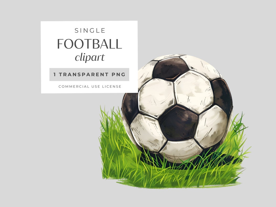 Soccer Clipart Watercolour Style, Black and White Football Clip Art, 1 ...