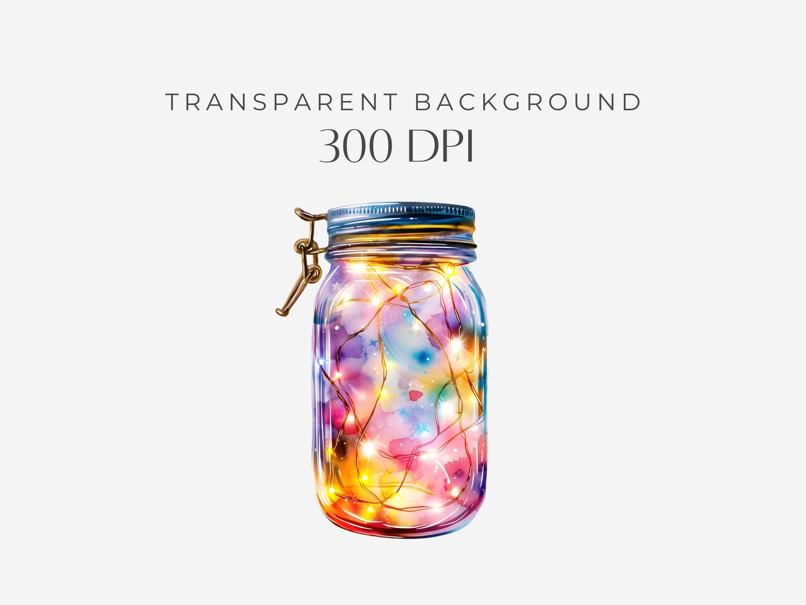 Mason Jar Lights Clipart, 5 X Transparent Pngs, Fairy Lights Clip Art ...