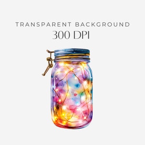 Mason Jar Lights Clipart, 5 X Transparent Pngs, Fairy Lights Clip Art ...