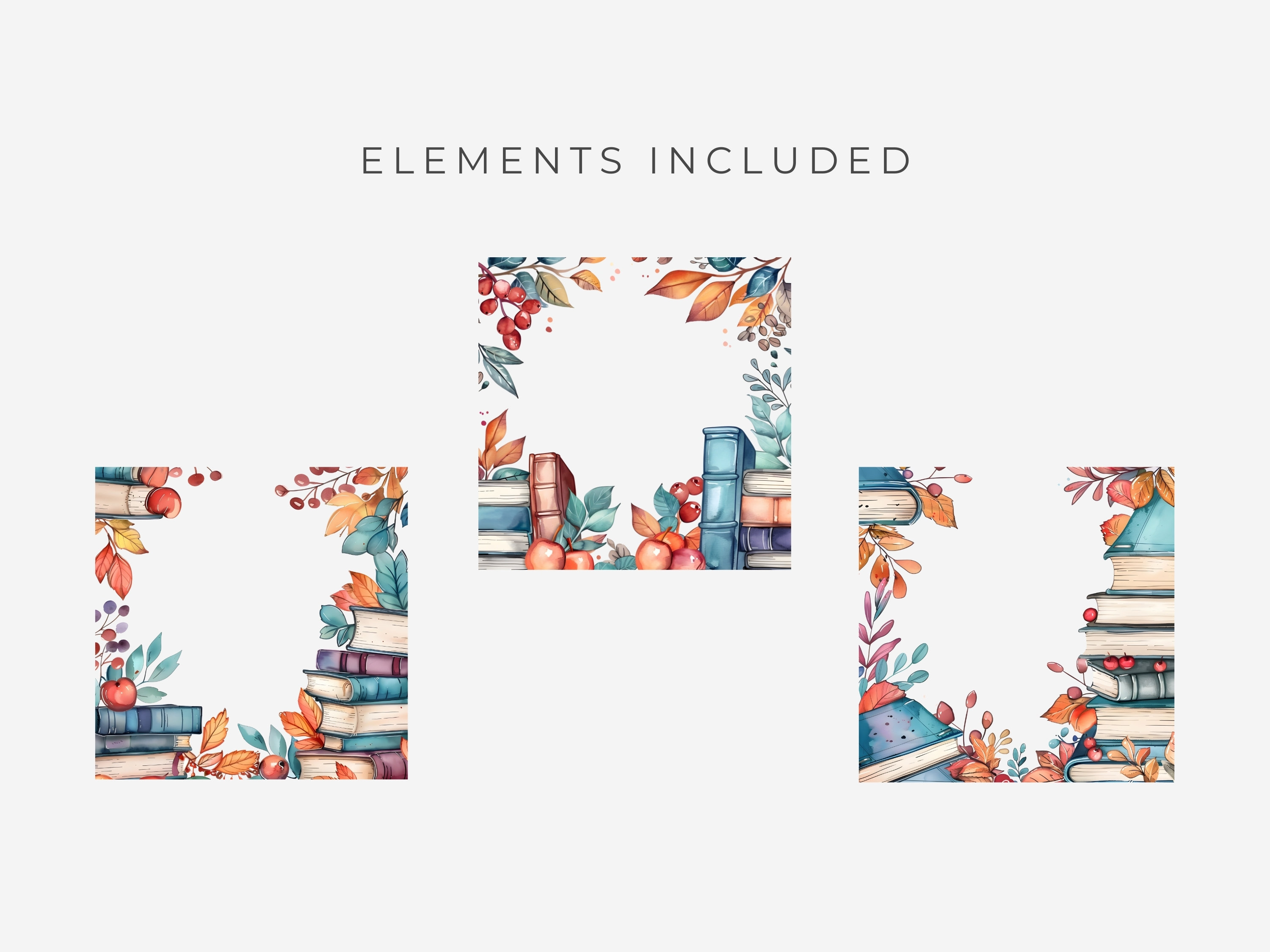 Book Borders PNG Transparent Images, Fall Frames Clipart, Botanical ...