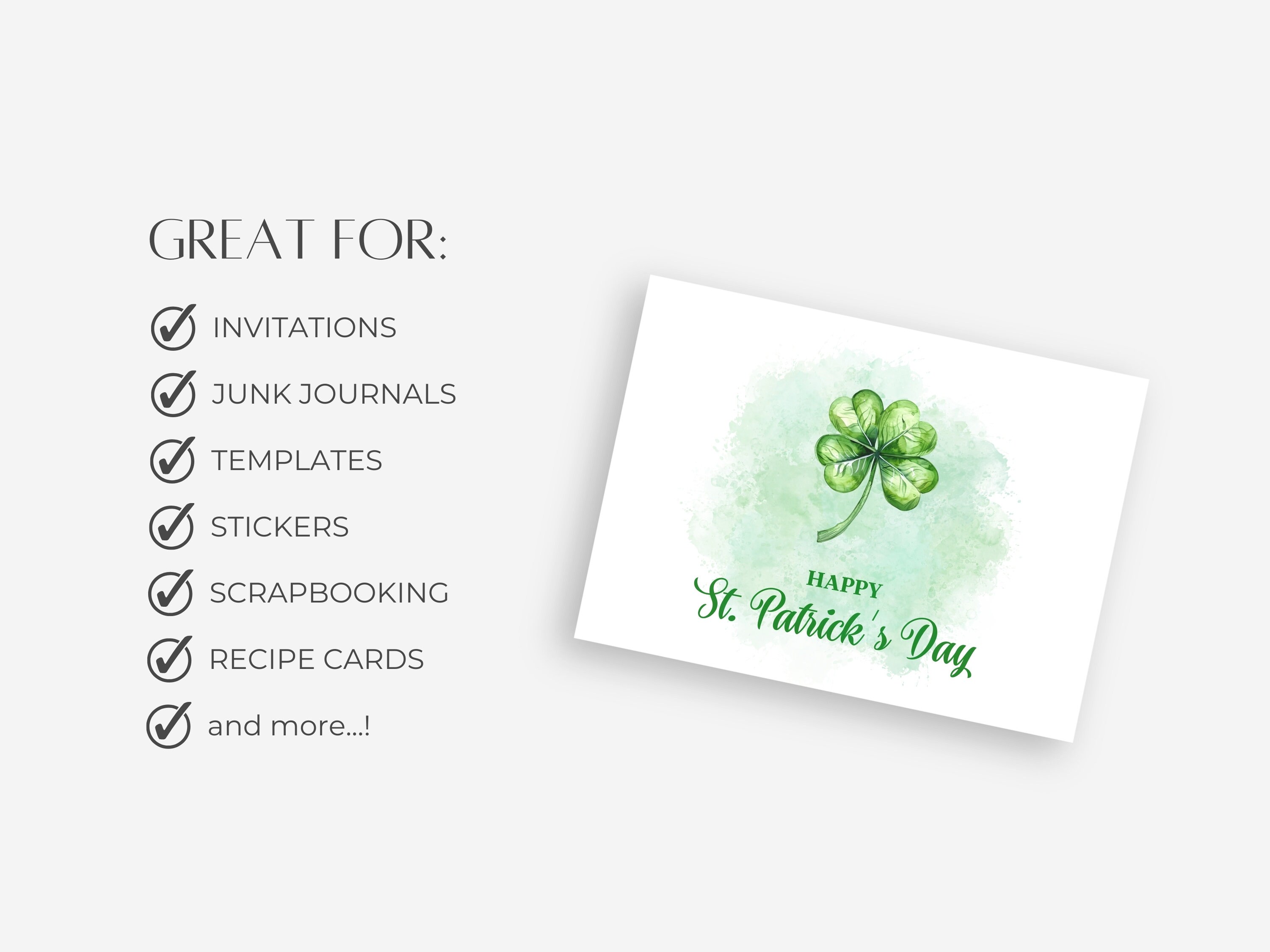 Four Leaf Clover Clipart, Watercolour Shamrock PNG, St Patrick's Day ...