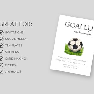 Soccer Clipart Watercolour Style, Black and White Football Clip Art, 1 ...