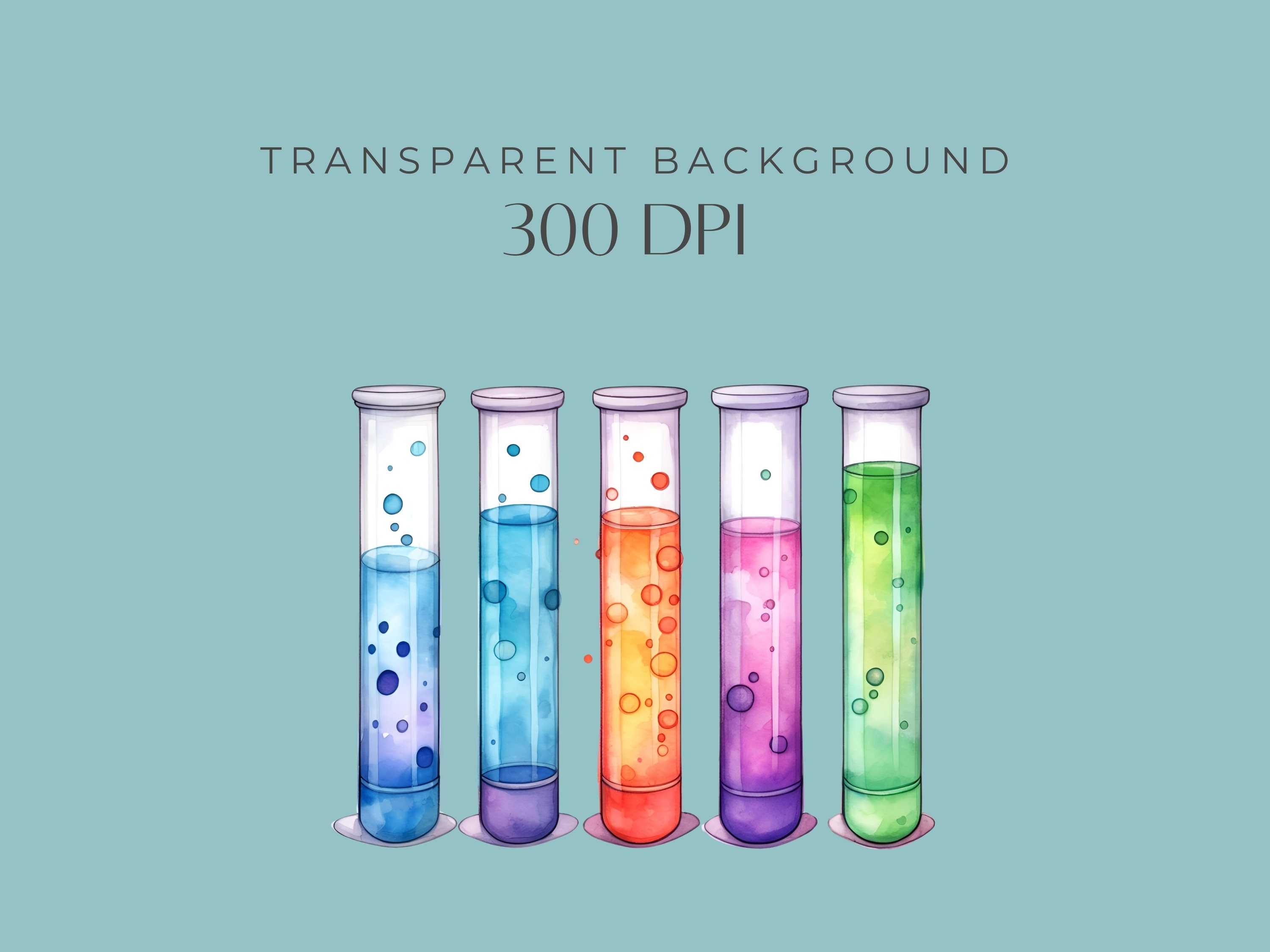 Test Tube Clipart, Pack of 4, Science Class, Chemistry Clip Art ...