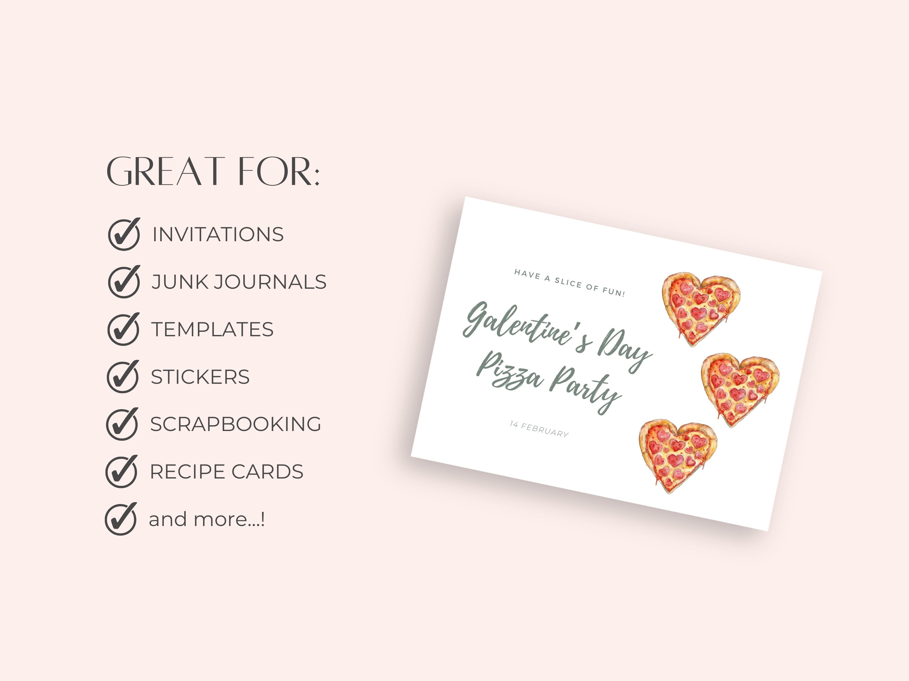 Heart Pizza Clipart, Valentines Day PNG, Pack of 13 Transparent Images ...