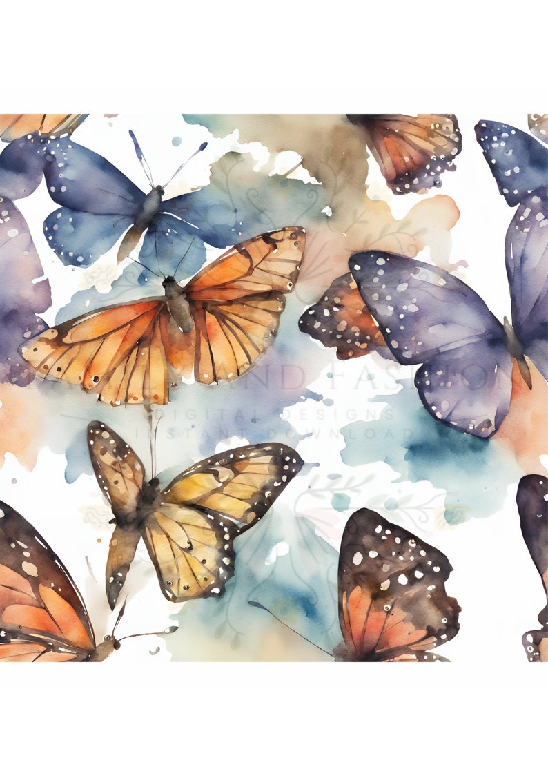 4 Butterfly Watercolor Image Bundle, Watercolor Images, Butterflies ...