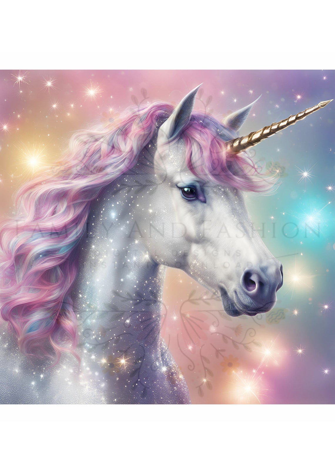 Sparkly Celestial Unicorn Image Bundle, Unicorns, Sparkly, Rainbow ...