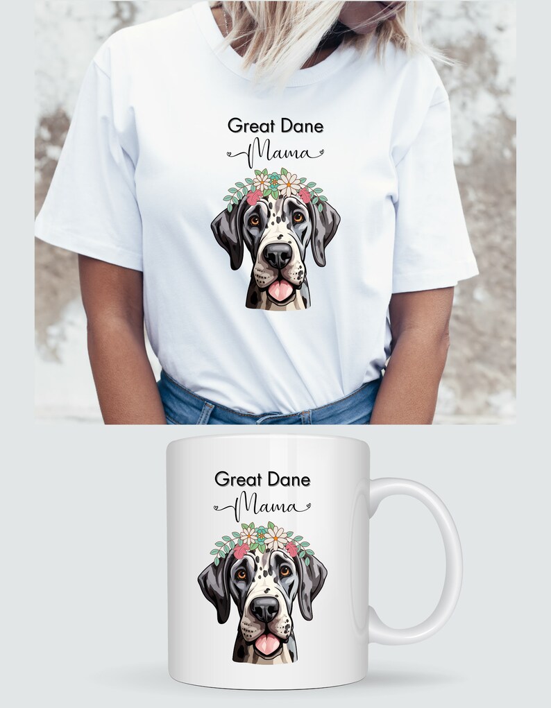Great Dane Mama, Great Dane, Flowers, Dog Lover, Dog Mom, Mother's Day ...