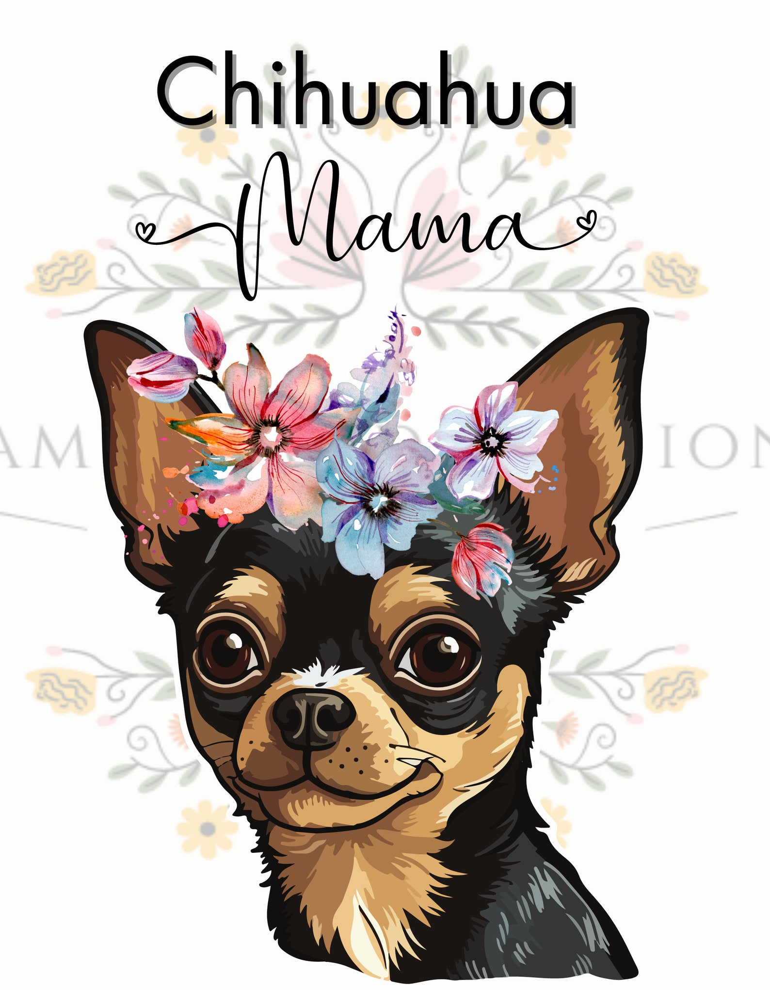 Chihuahua Mama, Flower Crown, Dog Mom, Dog Lover, Cute, Mother's Day ...
