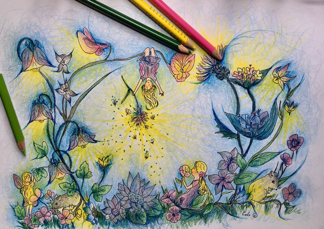 Printable Coloring Page. PDF. JPEG. 'topsy Turvy Fairy Fun' Unique ...