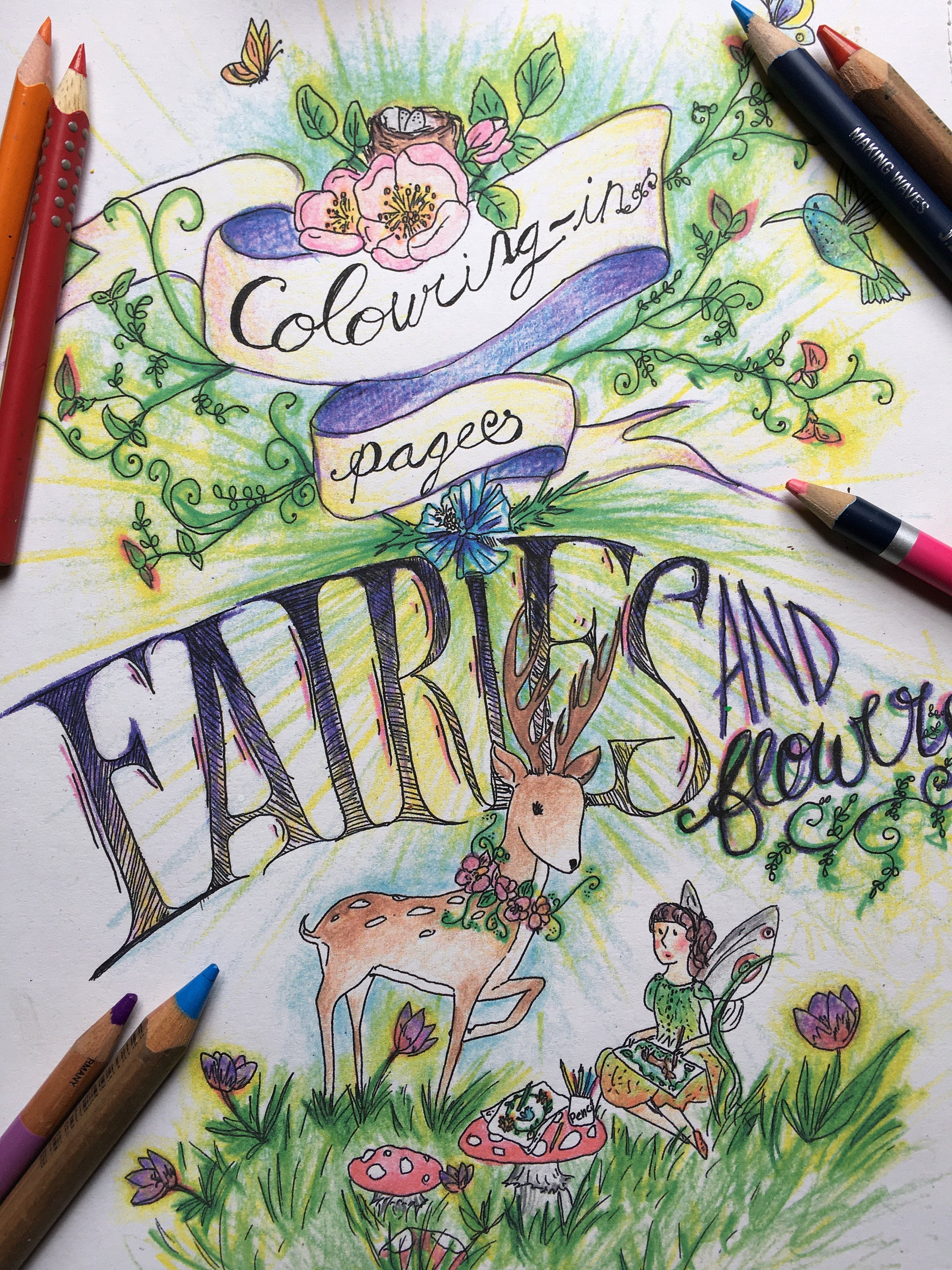 Printable Coloring Page. dandelion Wishes a Unique, Hand Drawn ...