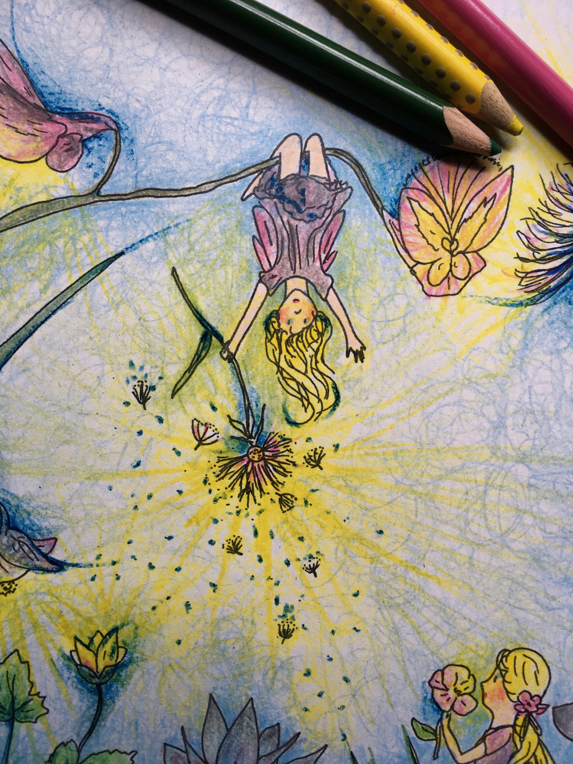 Printable Coloring Page. PDF. JPEG. 'topsy Turvy Fairy Fun' Unique ...