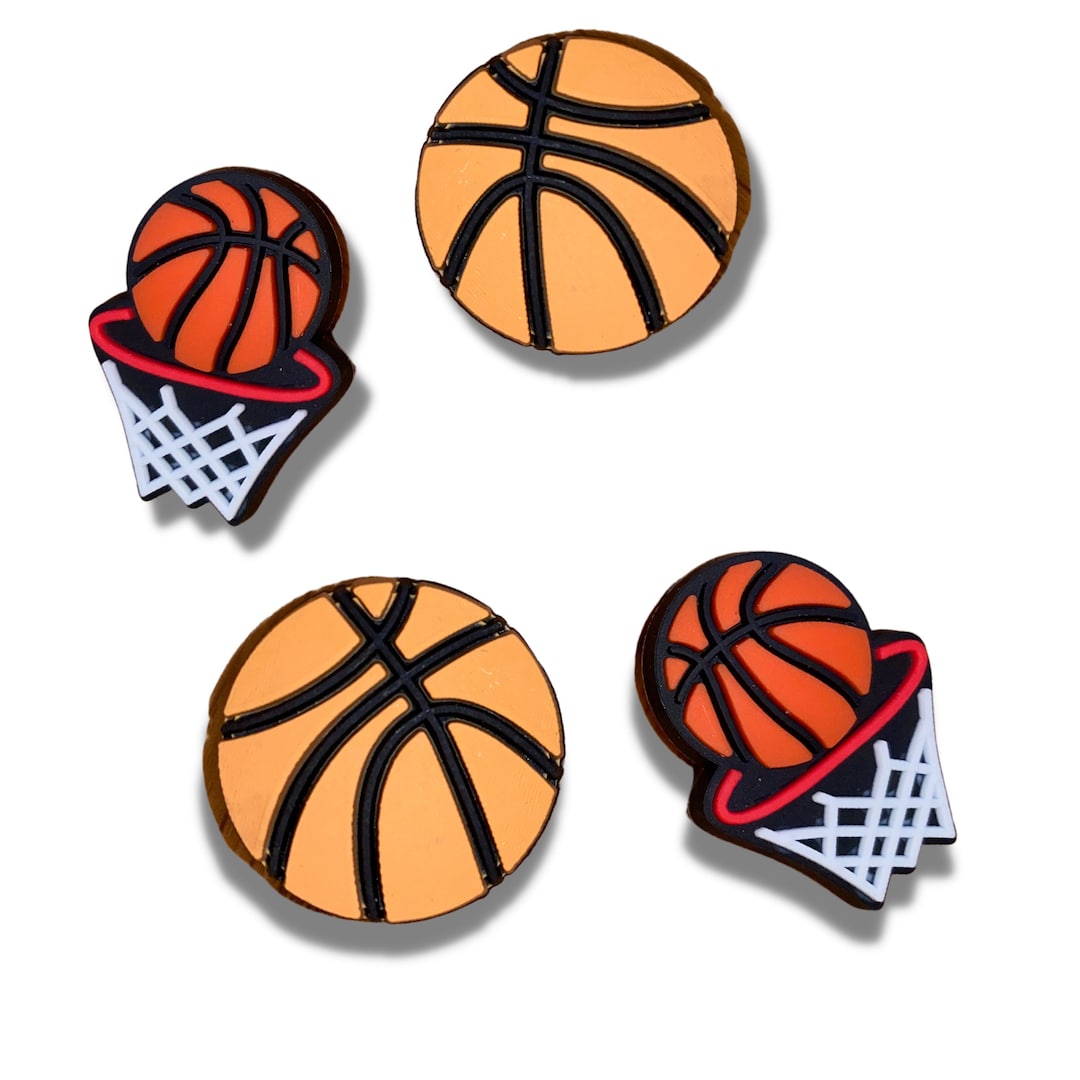 Set of 4 Basketball Charms for Crocs Shoes, Set of 4 Basketball Shoe ...