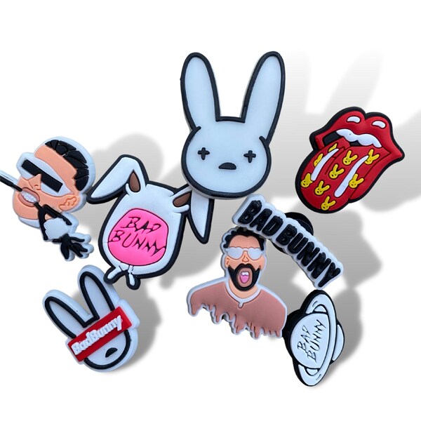 Bad Bunny Croc Stickers - Etsy
