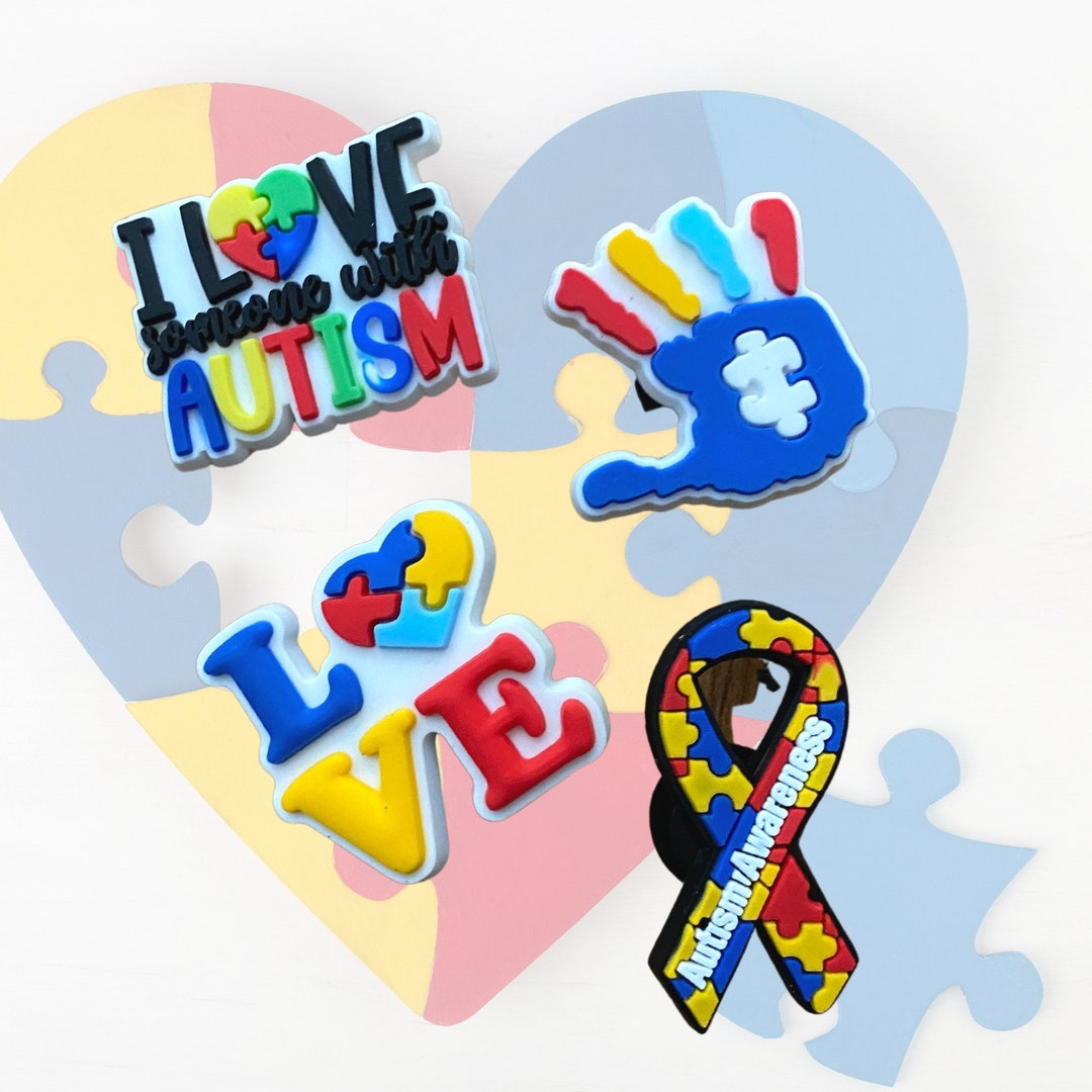 Set of 4 Autism Awareness Charms for Crocs, Autism Gifts, Autism Puzzle ...