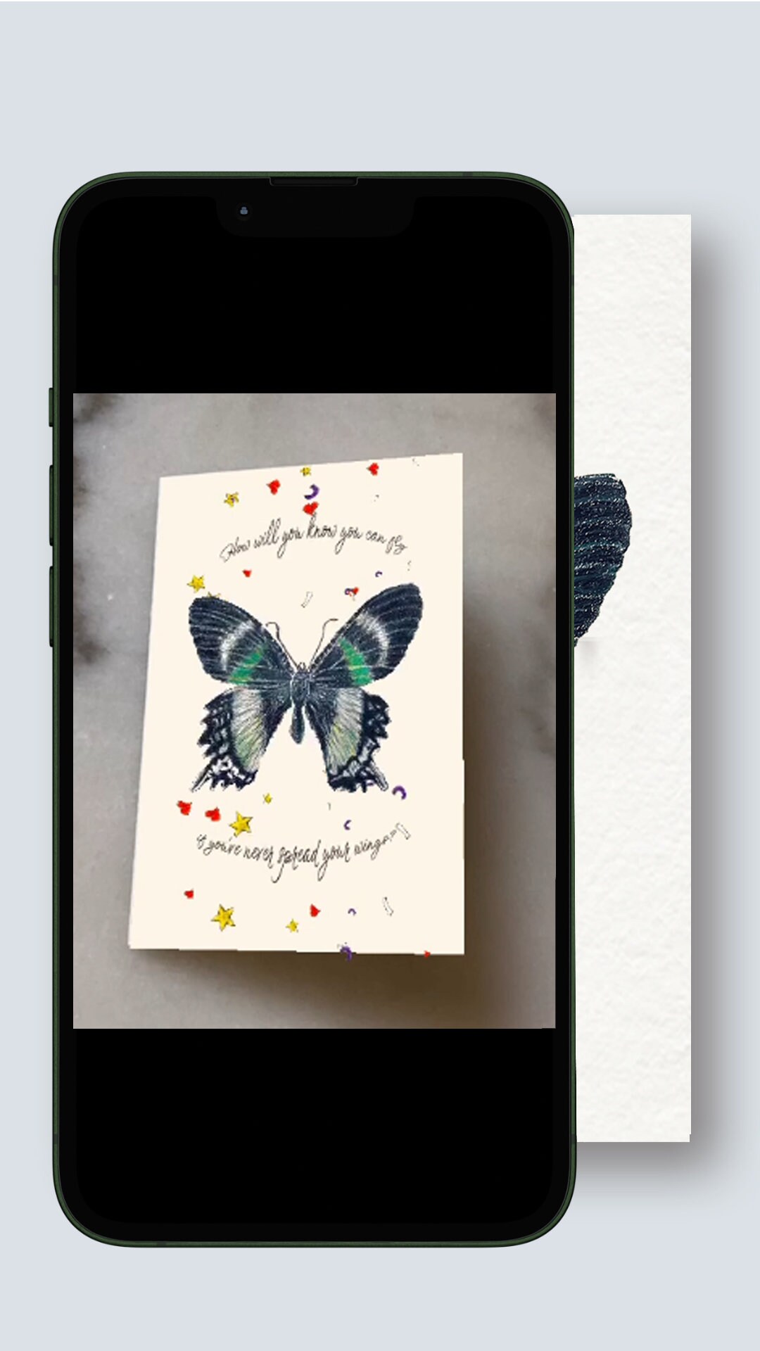 Ecard - Interactive AR Green Butterfly Encouragement Card | Instant ...