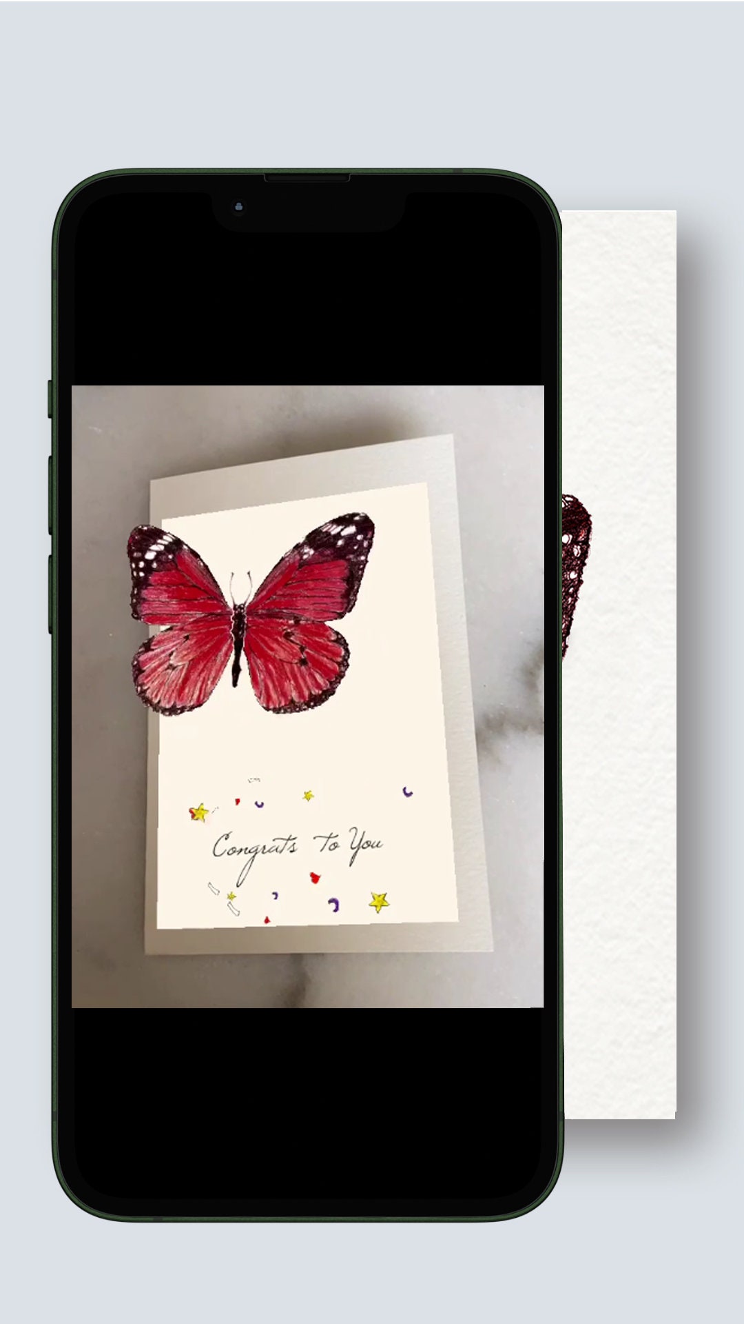 AR Interactive Red Butterfly Congratulations Ecard (instant Download ...