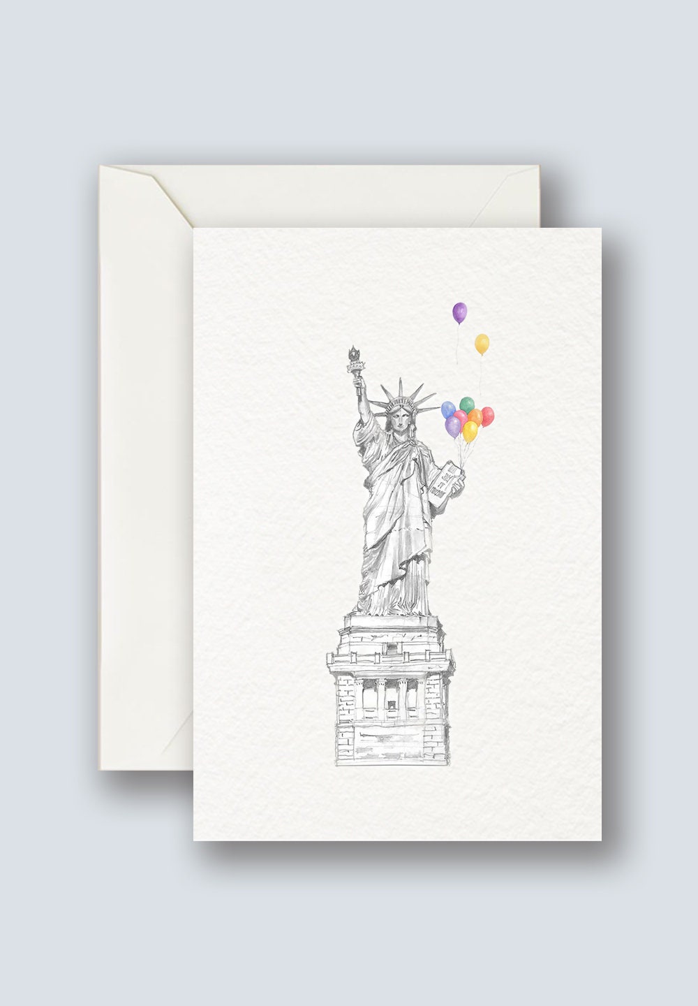 Statue of Liberty NYC Greeting Card | Hand Drawing | Famous New York ...