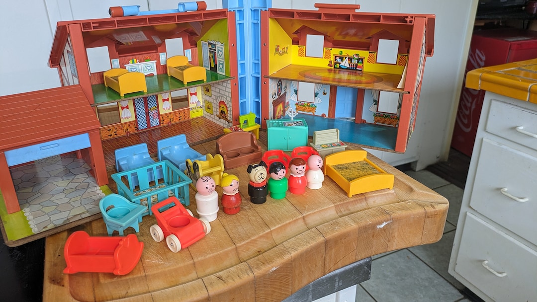 Fisher-price Little People 952 Playhouse & Accessories - Etsy