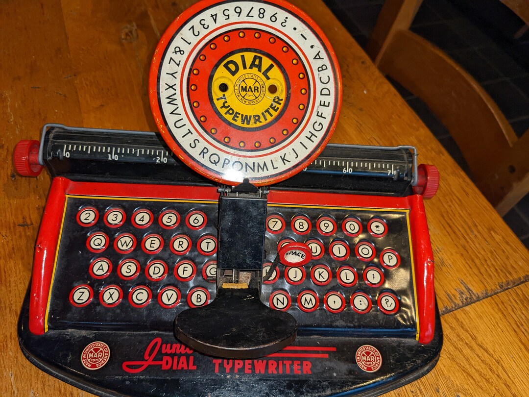 Vintage Metal Litho Toy Junior DIAL Typewriter by Marx & Co. New York ...