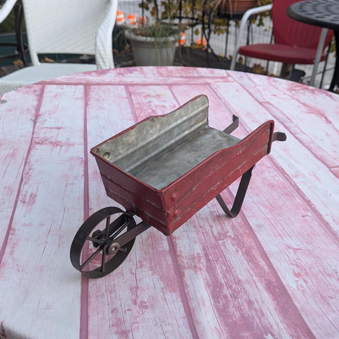 Vintage Metal Wheelbarrow - Etsy